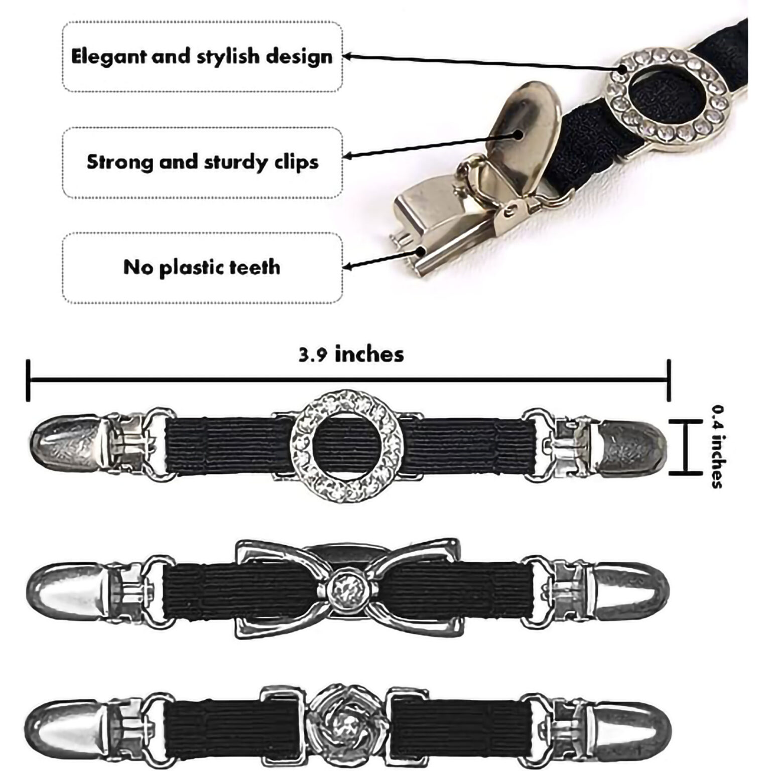 Dress Clips – Elastic Rhinestone Style For Sweater Clips, and Shawl ...